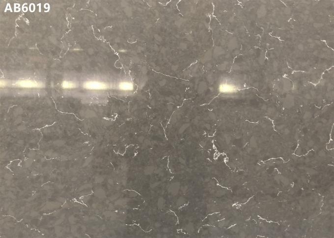 High Density Quartz Artificial Stone Kitchen Countertops 6.5 Mohz Hardness