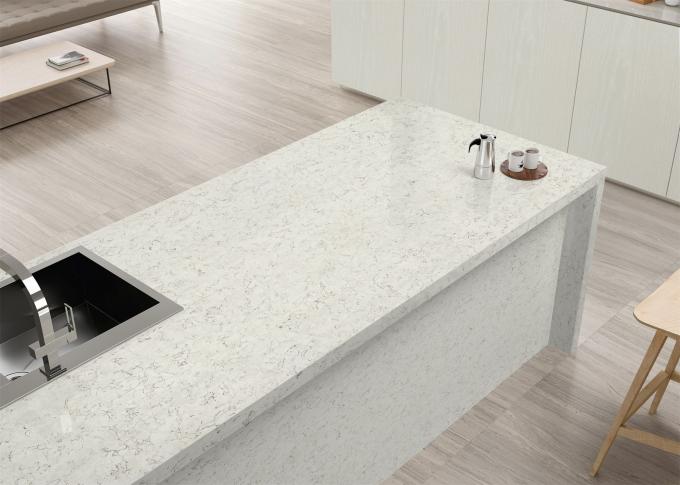 Mirror White Quartz Stone Kitchen Countertop Bathroom Vanitytop Anti Faded