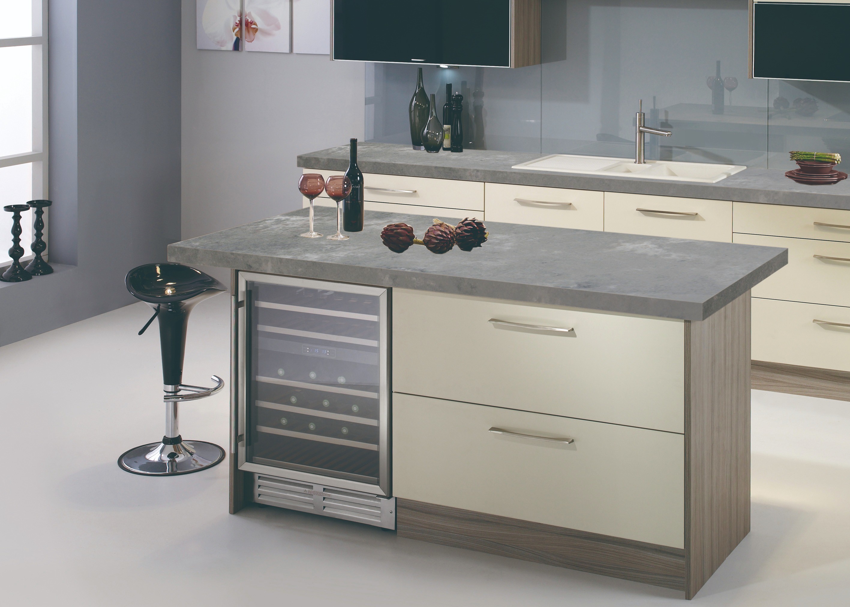 High Hardness Grey Quartz Floor Tiles 300x300 For Kitchen / Bathroom